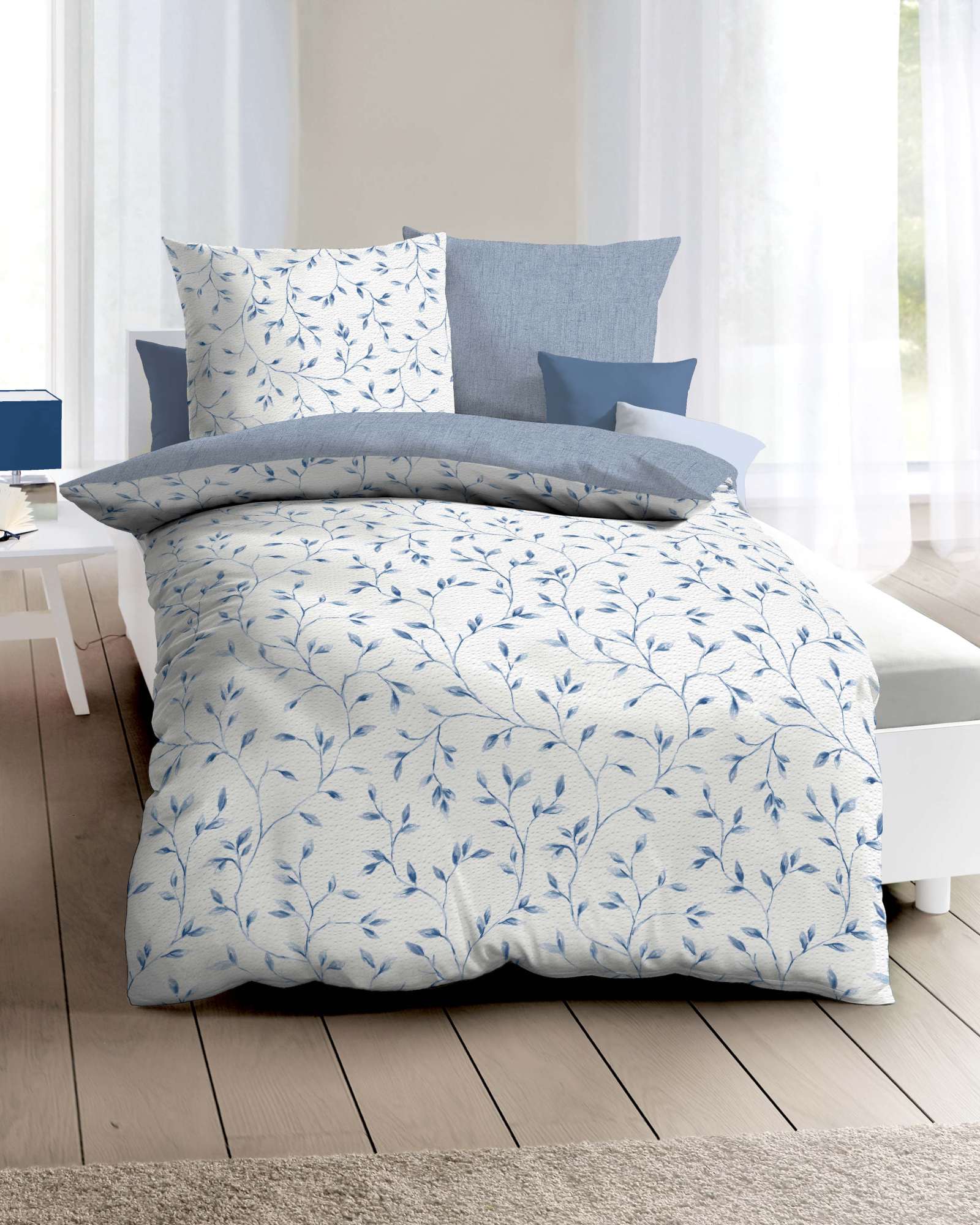 Bettwasche Blau Baumwolle